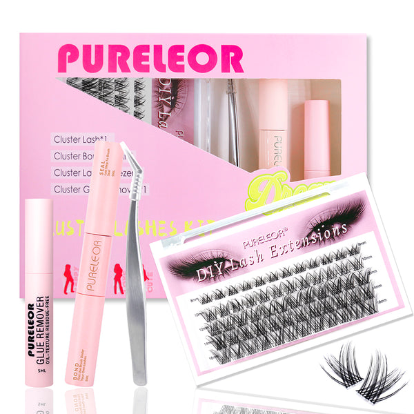 Individual Cluster Lashes Kit with bond and Glue Remover – PURELEOR SHOP